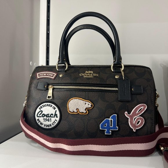 Coach | Bags | Coach Ce592 Rowan Satchel Crossbody Signature Canvas ...